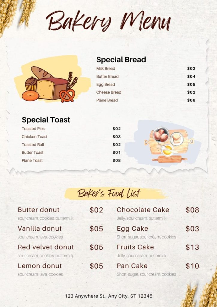22 Best Bakery Menu Templates - Free and Premium