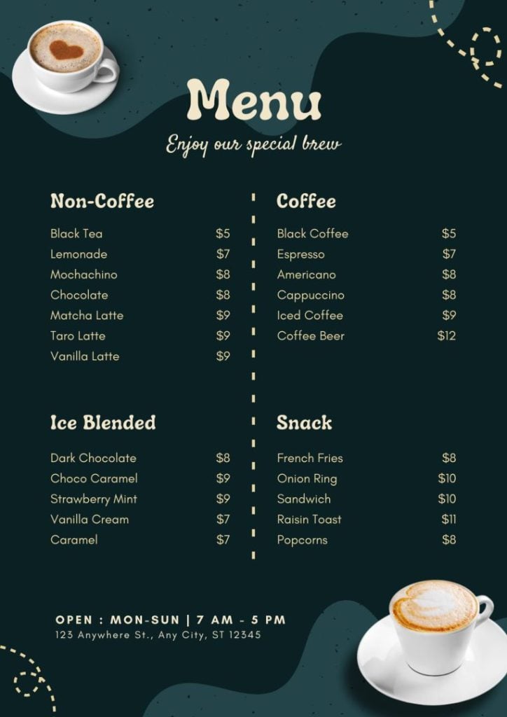 10 Best Coffee Shop Menu Templates and Examples (Free)