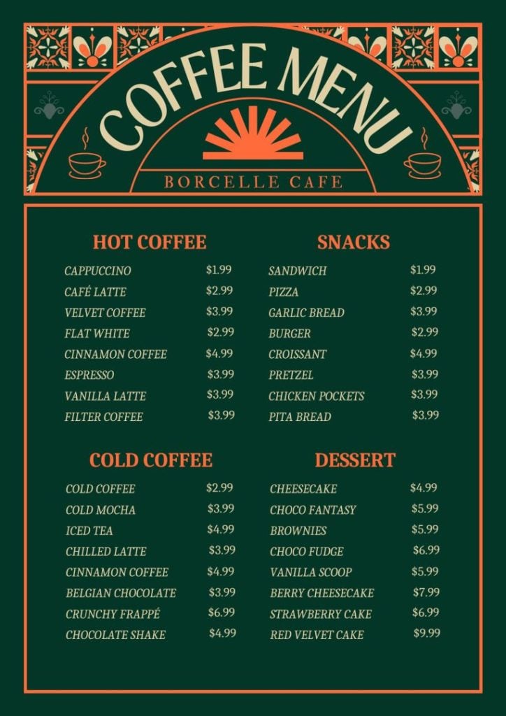 10 Best Coffee Shop Menu Templates and Examples (Free)