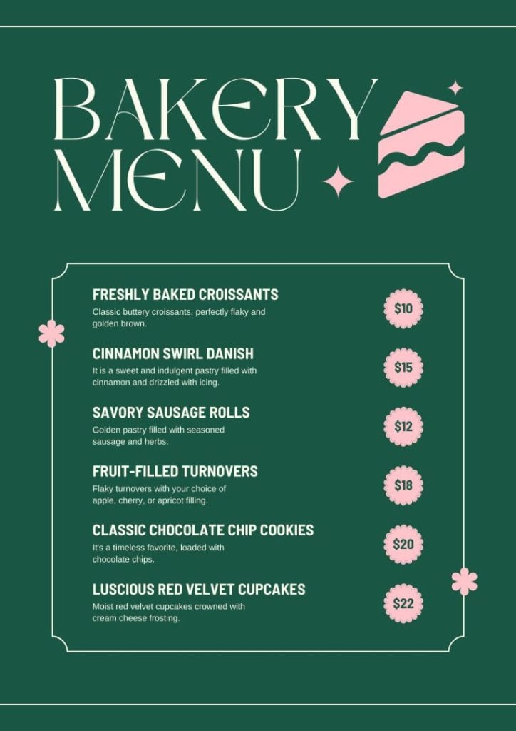 22 Best Bakery Menu Templates - Free and Premium
