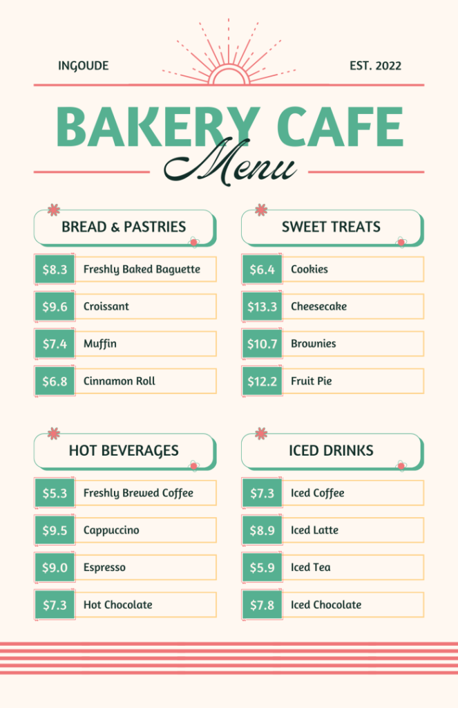 22 Best Bakery Menu Templates - Free and Premium