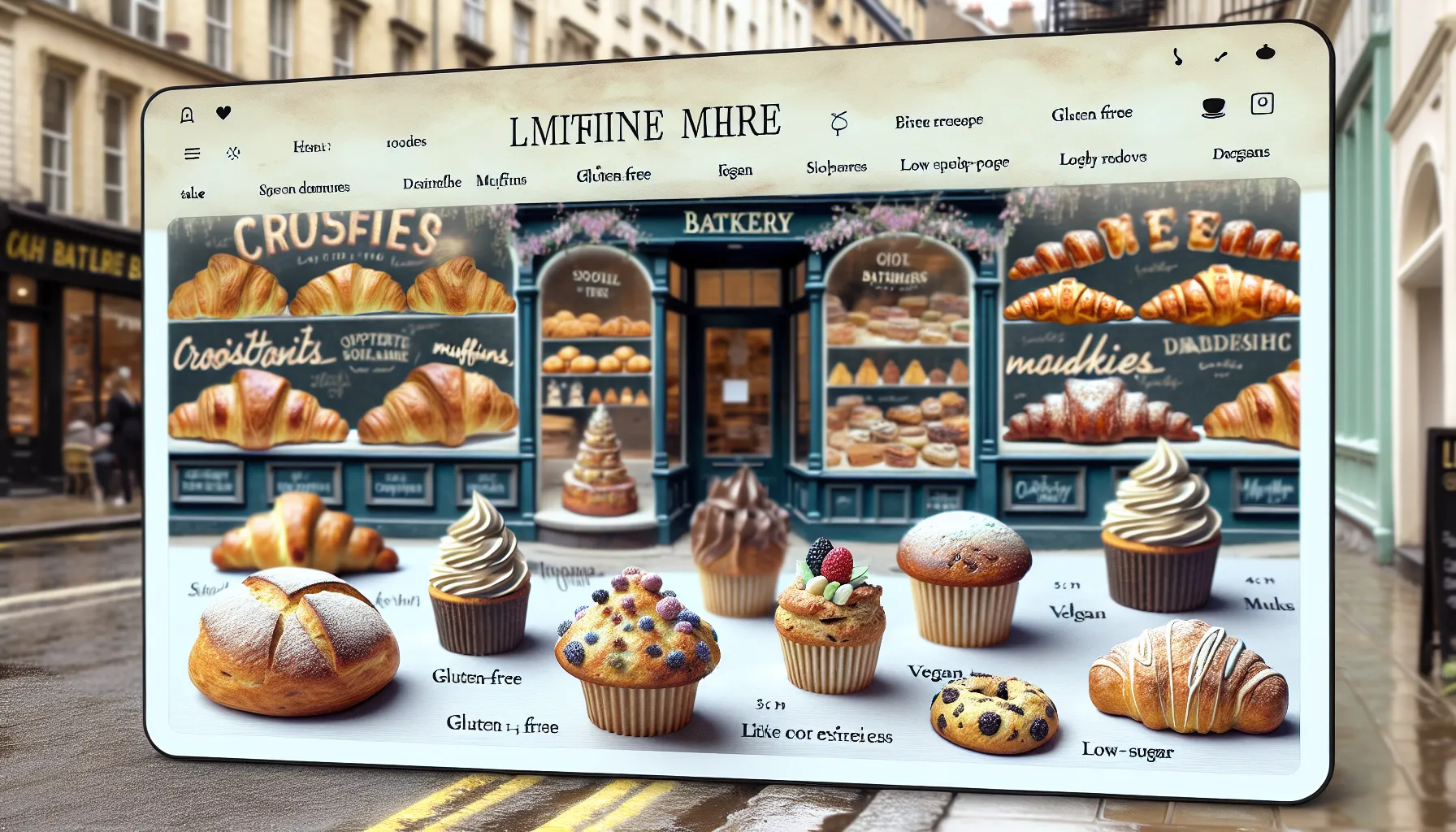 How to create an online bakery menu?